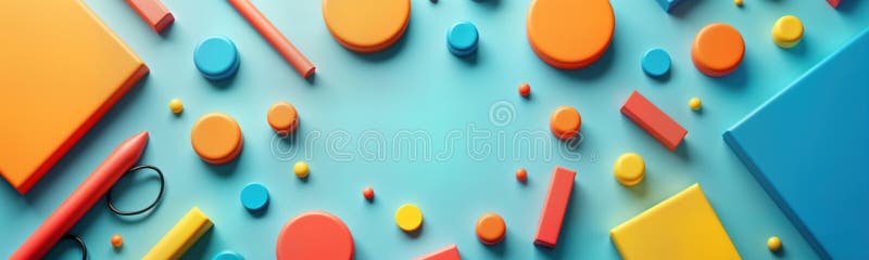 Colorful Abstract Shapes, Objects Create Playful Design. Vivid Colors ...