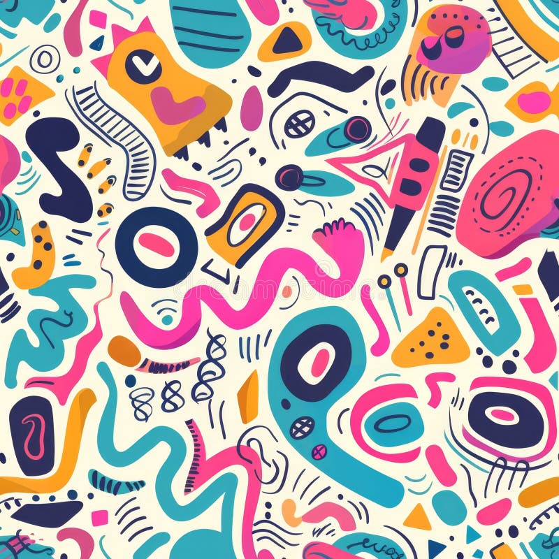 Colorful Abstract Shapes and Patterns Background Illustration Stock ...