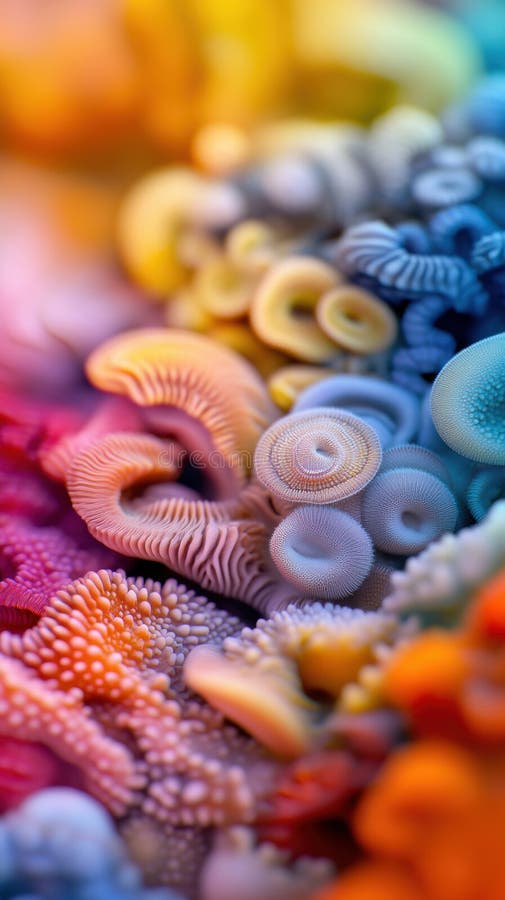 Colorful Abstract Shapes Resembling Coral Reefs Create a Vibrant and ...