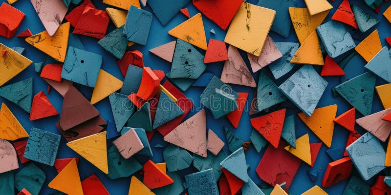 Colorful Abstract Shards Mosaic on Surface Background. Stock Photo ...