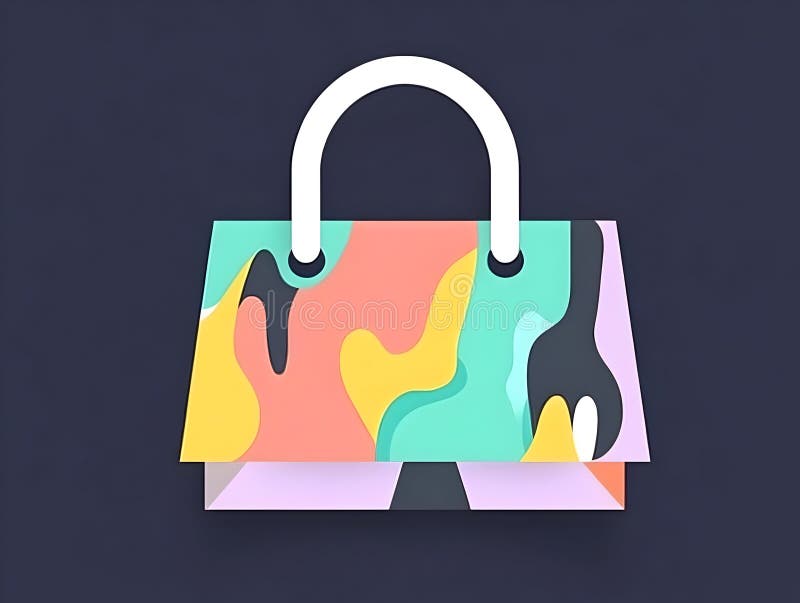 A Colorful, Abstract Shopping Bag Design with a Modern Aesthetic Stock ...