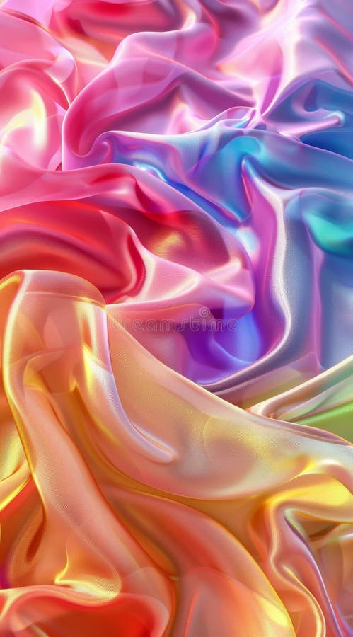 Colorful Abstract Silk Background with Vibrant Flowing Fabric Textures ...