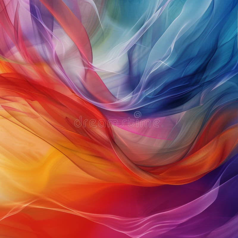 Colorful Abstract Silk Fabric Waves Stock Illustration - Illustration ...