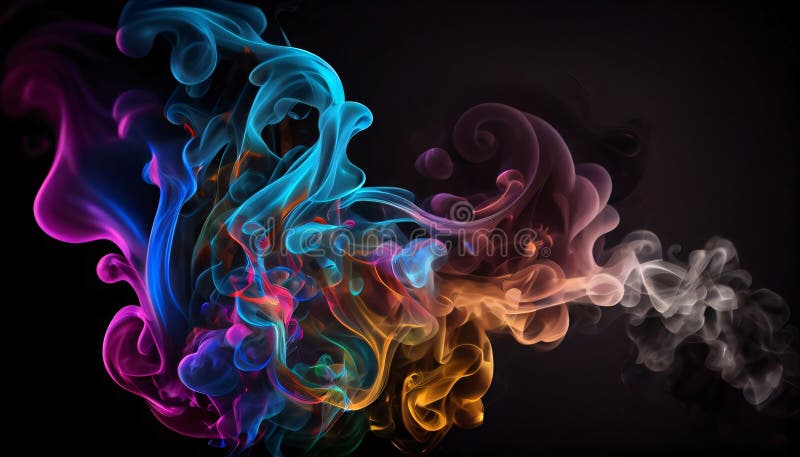 Colorful Abstract Smoke on a Black Background. Background from the ...