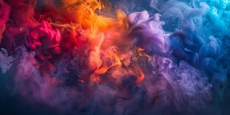 Swirling Clouds Colorful Smoke Blend Seamlessly Creating Vibrant ...