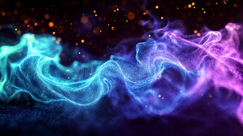 Colorful Abstract Smoke with Floating Particles in Purple and Blue ...