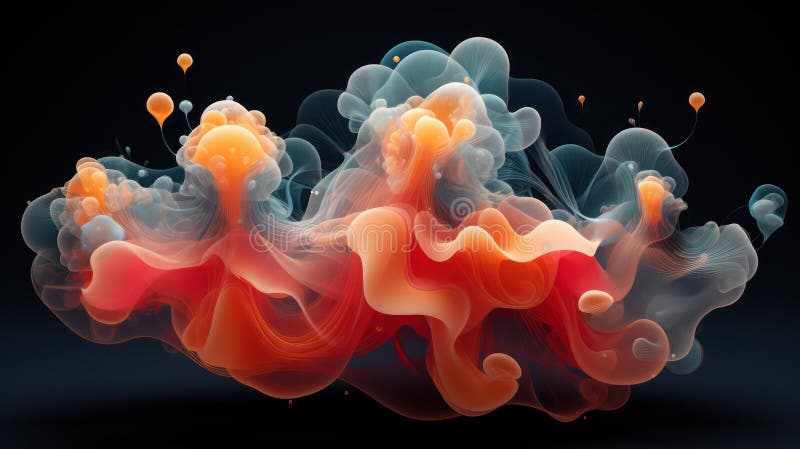 Colorful Abstract Smoke Isolated on Black Background Stock Image ...