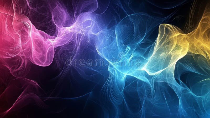 Colorful Abstract Smoke Patterns Swirling Flowing Against Dark ...