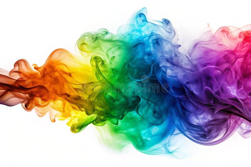 Colorful Abstract Smoke on White Background Stock Illustration ...
