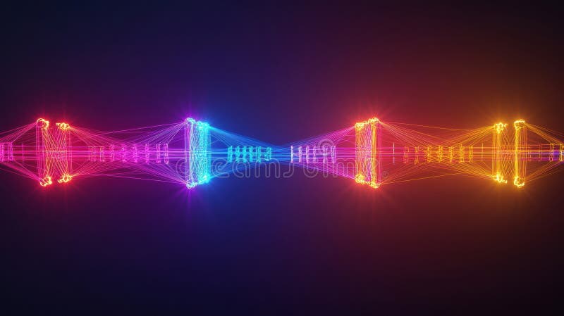 Colorful Abstract Sound Wave Visualization in 3D Format with Vibrant ...