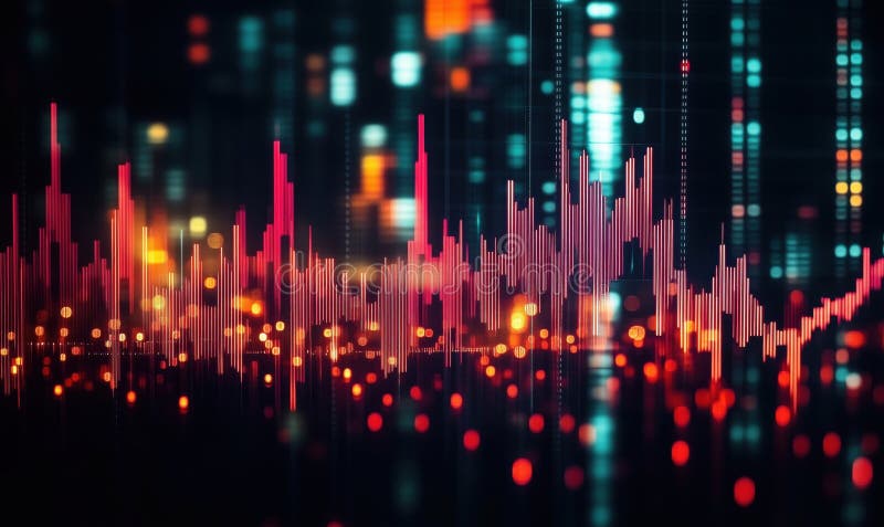 Colorful Abstract Sound Wave Visualization with Vibrant Lights and ...
