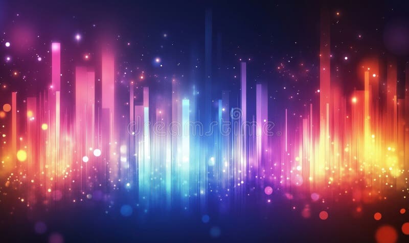Colorful Abstract Sound Wave Visualization with Vibrant Lights and ...