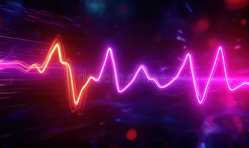 Colorful Abstract Sound Wave Visualization with Vibrant Neon Lights and ...
