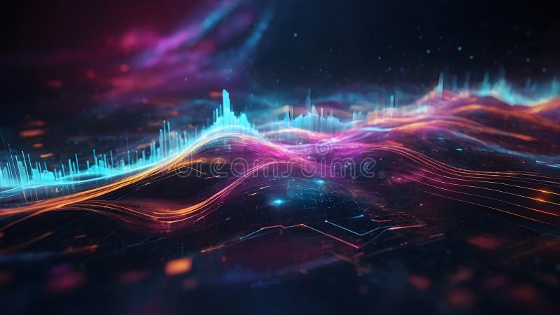 Colorful Abstract Sound Waves Visualizing Digital Audio Data in a ...