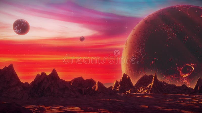 Colorful Abstract Space Landscape - Loop Fantasy Landscape Background ...