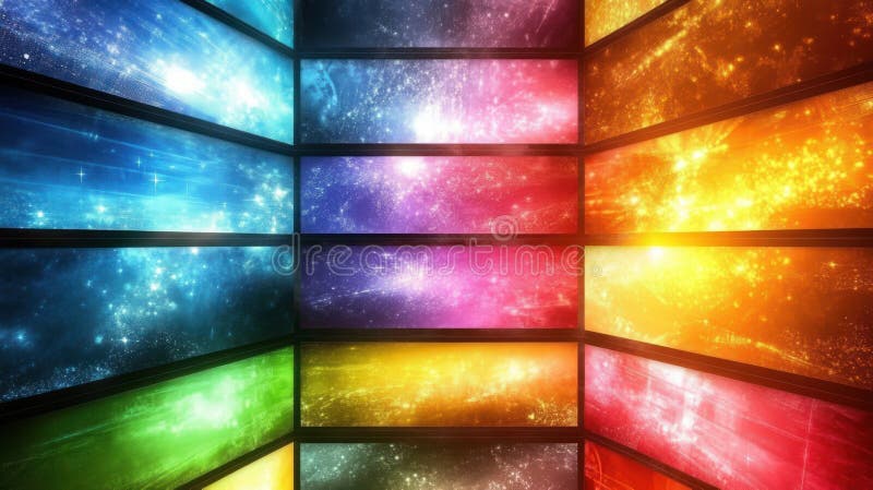 Colorful Abstract Space Wall Displaying Galaxy and Nebula Images in a ...