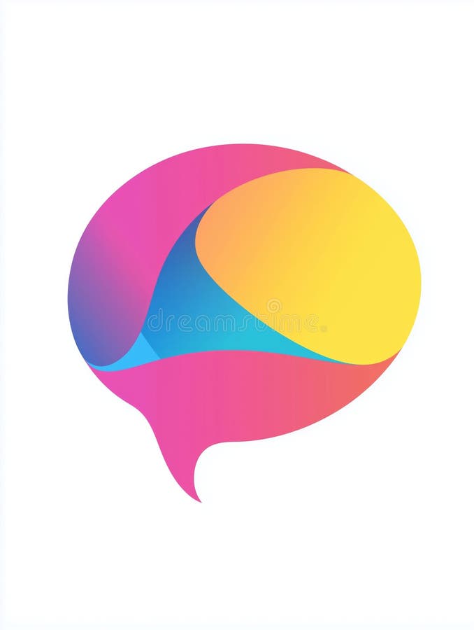 Colorful Abstract Speech Bubble with Gradient Design on White ...
