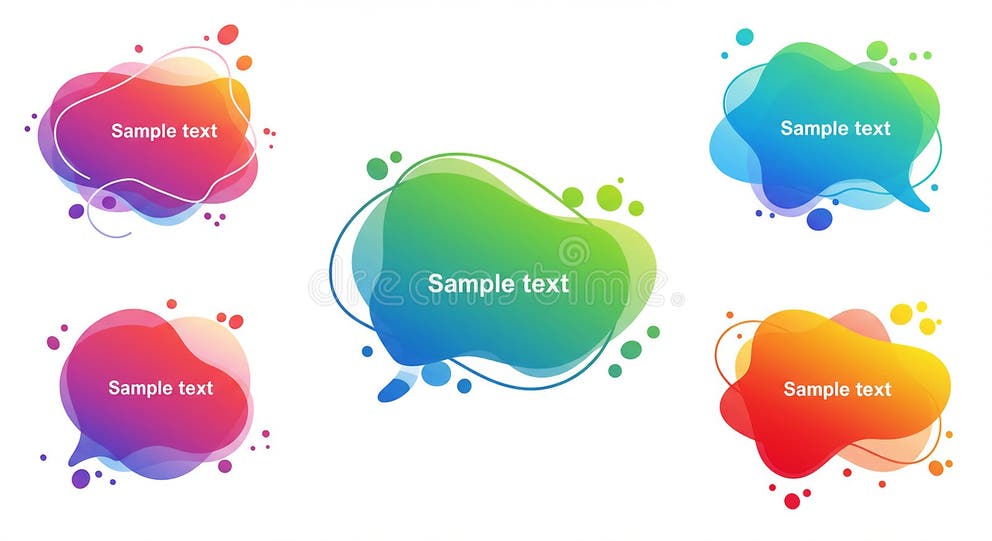 Colorful Abstract Speech Bubbles Featuring Gradient Designs with Text ...