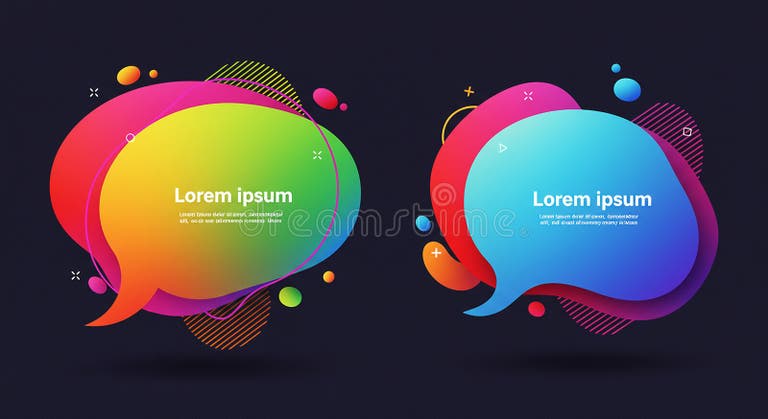 Colorful Abstract Speech Bubbles with a Gradient Effect Feature ...