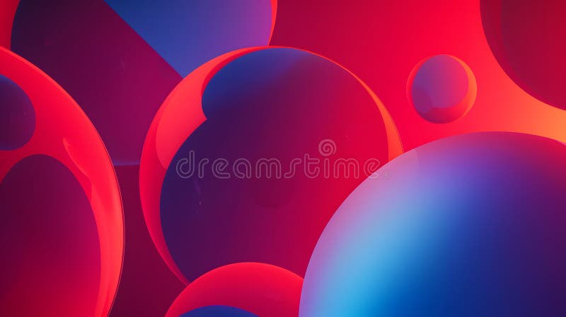 Vibrant Abstract Spheres with Red and Blue Gradient Stock Photo - Image ...