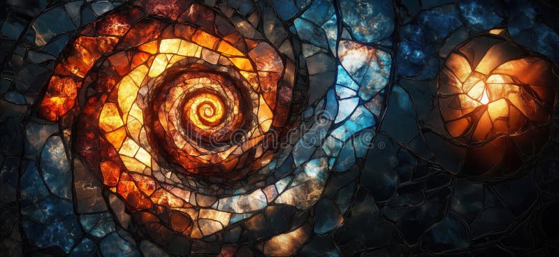 Colorful Abstract Spiral Galaxy Design with Vibrant Hues and Cosmic ...