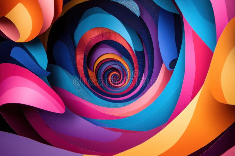Abstract Spiral Pattern Created with Colorful Paper Stock Illustration ...