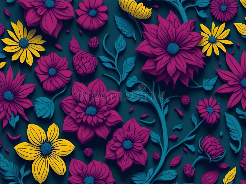 Colorful Abstract Spring Wallpaper with Flowers. Ai Generated Stock ...