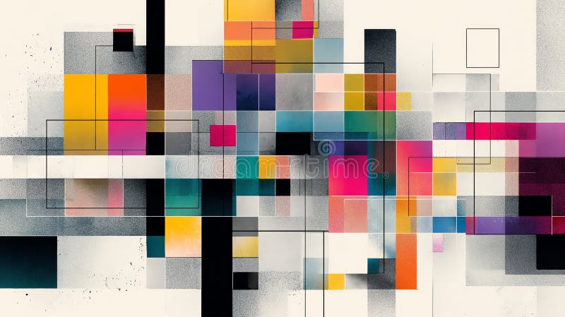 Colorful Abstract Square Composition Art Design Form a Geometric ...
