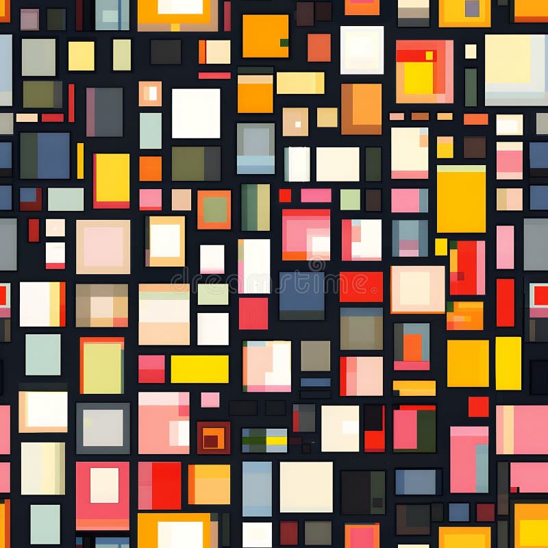 Colorful Abstract Squares Pattern Stock Illustration - Illustration of ...