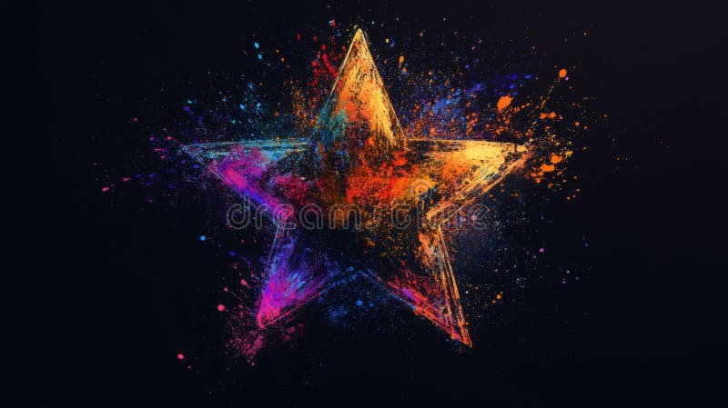 Colorful Abstract Star Explosion on Dark Background Stock Illustration ...