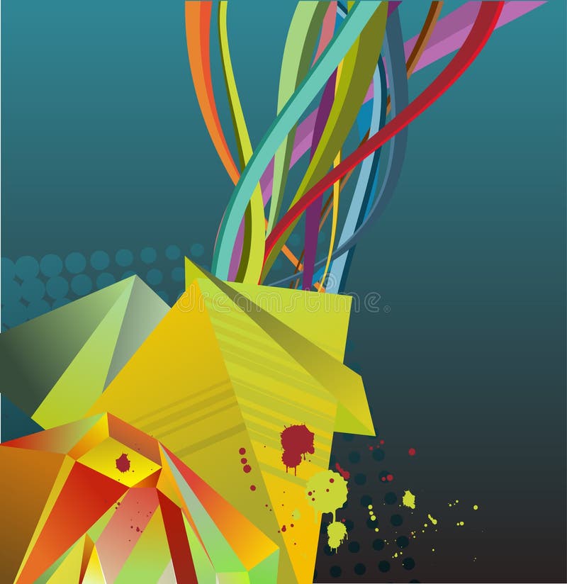 Colorful Abstract Streamers Stock Illustration - Illustration of ...