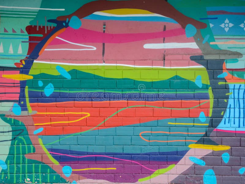 Colorful and Abstract Street Art Background with Frame and Copy Space ...