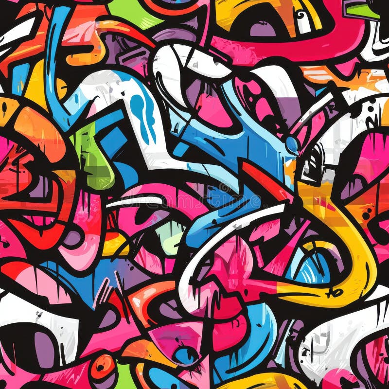 Colorful Abstract Street Art with Dynamic Patterns and Shapes Stock ...