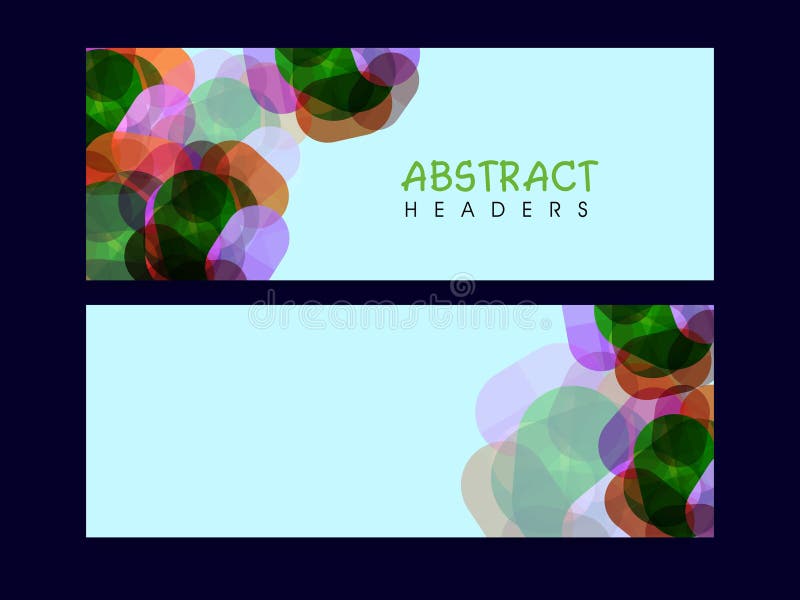 Colorful Abstract Style Social Media Banner or Header Design in Two ...