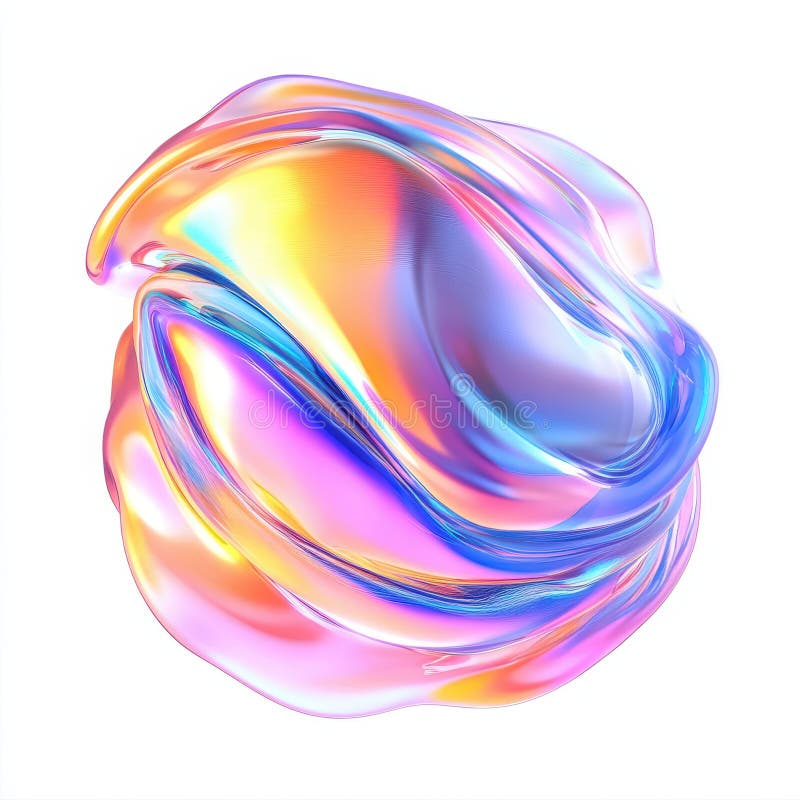 A Colorful, Abstract Swirl of Fluid Shapes with Iridescent Effects ...