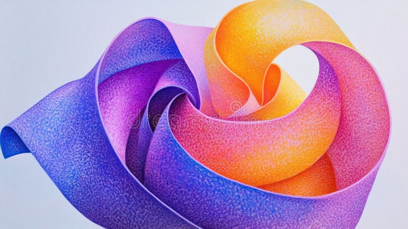 A Colorful Abstract Swirl of Ribbons in Gradient Hues Creating a ...