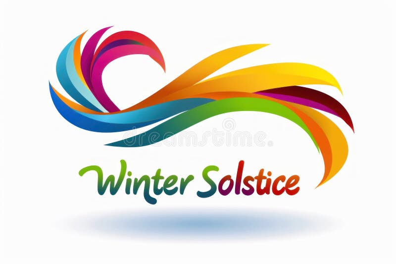 Colorful Abstract Swirl with Winter Solstice Text Design Stock ...