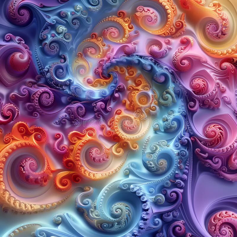 Vibrant Swirling Patterns Inspired by Natural Forms in Abstract Art ...