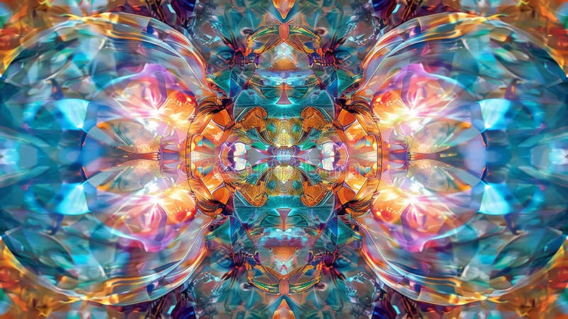 Colorful Abstract Symmetrical Digital Artwork with Vibrant Tones Stock ...