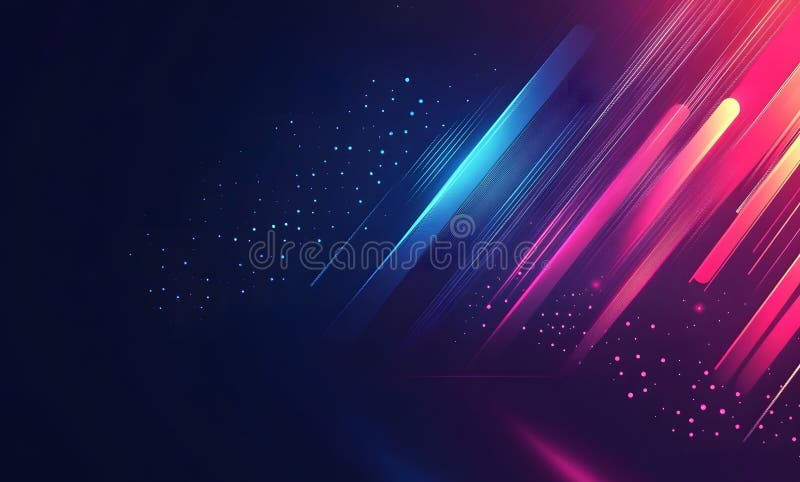 Colorful Abstract Technology Background with Light Rays and Dots Stock ...