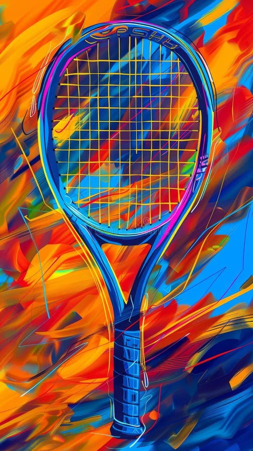 Colorful Abstract Tennis Racket Illustration Stock Illustration ...