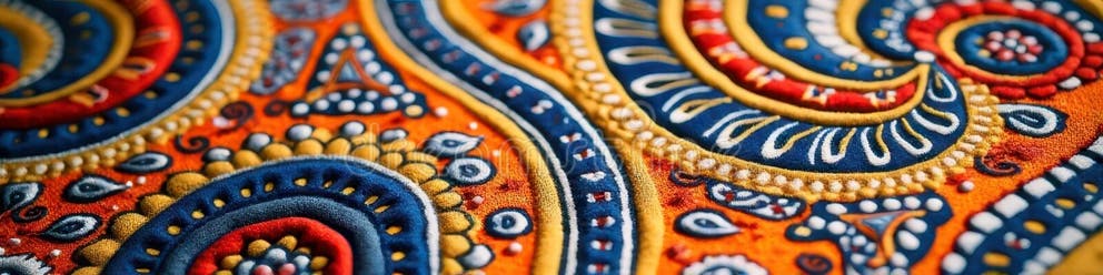 Colorful Abstract Textile Design with Intricate Patterns Stock Image ...