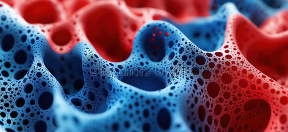 Colorful Abstract Texture with Blue and Red Wavy Patterns and Bubbles ...