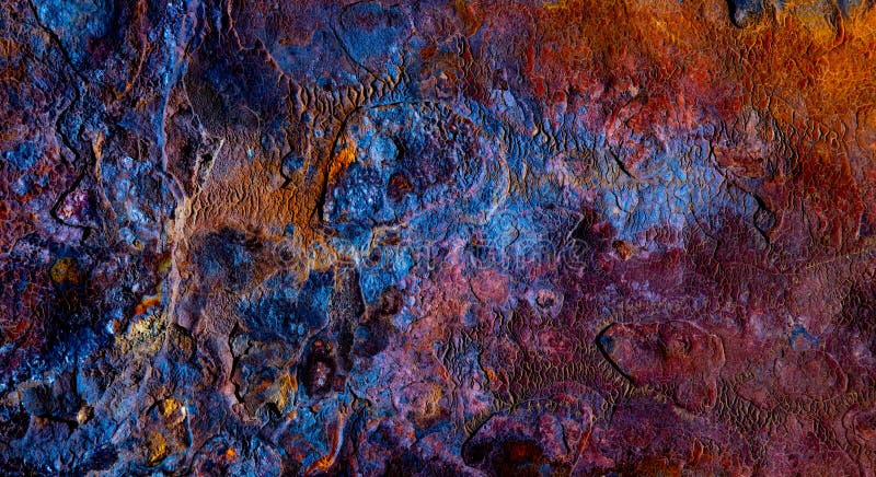 Colorful Abstract Texture of Weathered Surface with Vibrant Rust and ...