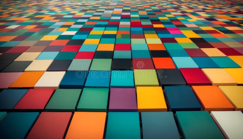 Colorful Abstract Tile Pattern Stock Illustration - Illustration of ...