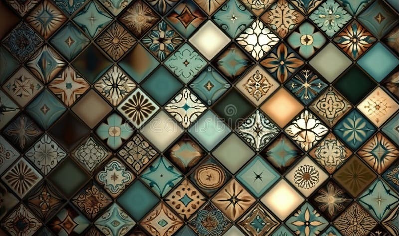 Colorful Abstract Tile Texture Background. Moroccan Ancient Textile ...