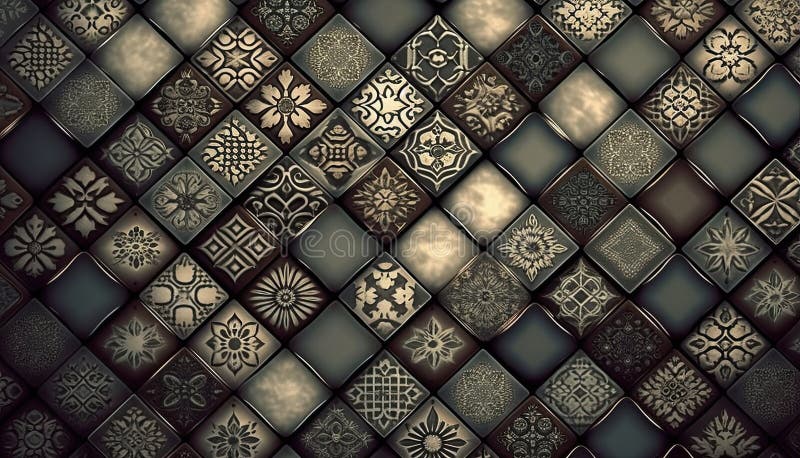 Colorful Abstract Tile Texture Background. Moroccan Ancient Textile ...