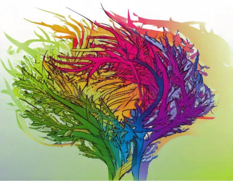 GENERATED IMAGES IA Colorful Abstract Tree Growing and Representing ...