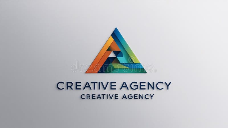 Colorful Abstract Triangle Logo for a Creative Agency Wall Stock ...