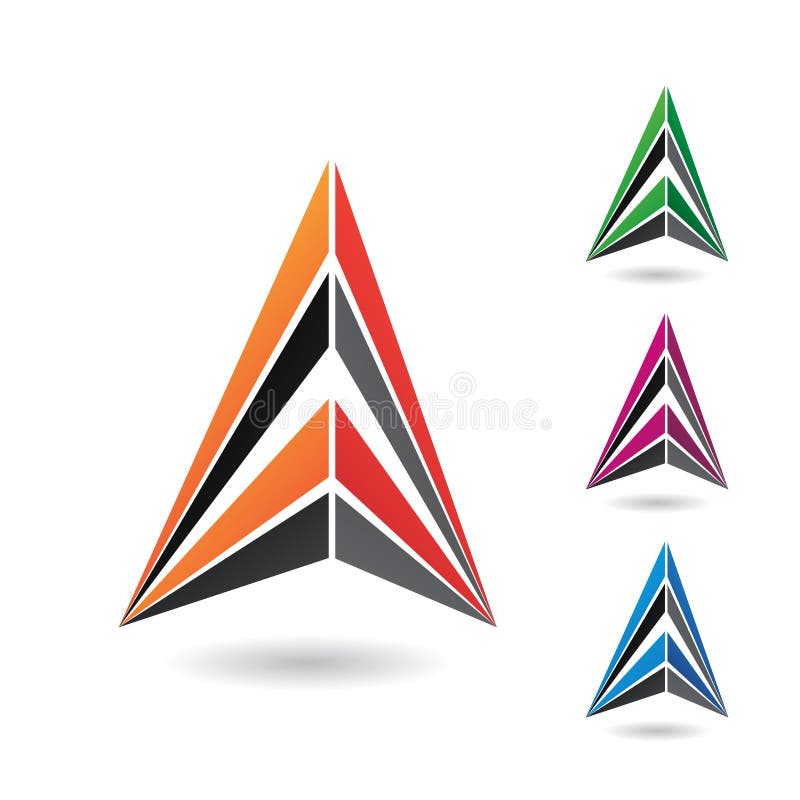 Colorful Abstract Triangle Symbol of Letter a Stock Vector ...